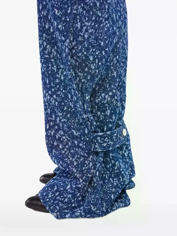 Rabanne Splatter-print Baggy Jeans - Blue