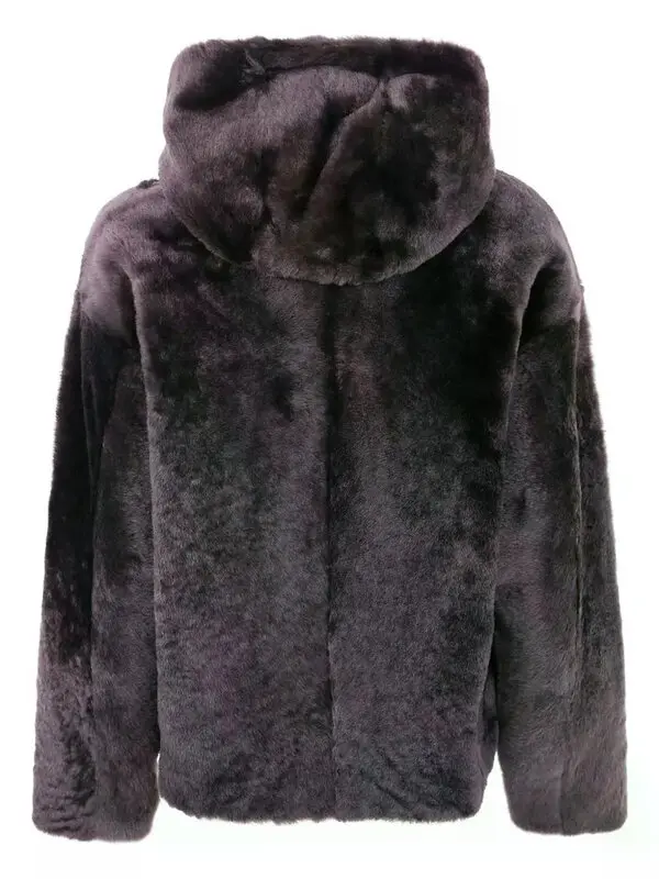 YVES SALOMON Hooded Lamb Fur Jacket