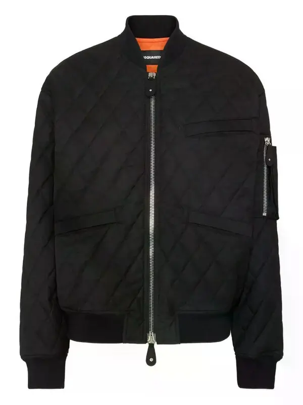 Dsquared2 Quilted Zip-up Bomber Jacket