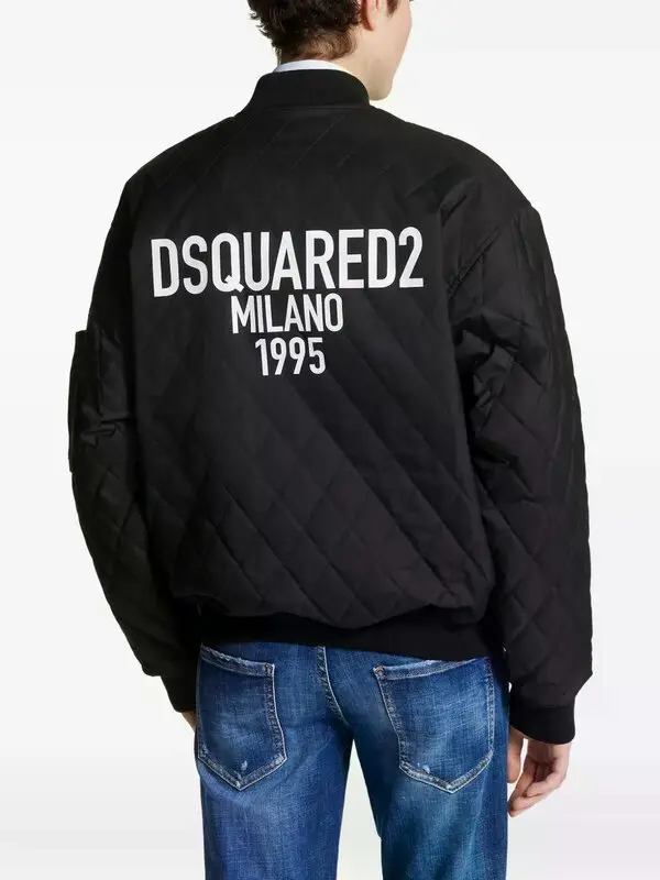 Dsquared2 Quilted Zip-up Bomber Jacket