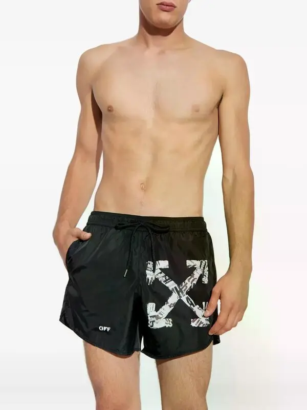 Off-White Arrow-print Swim Shorts
