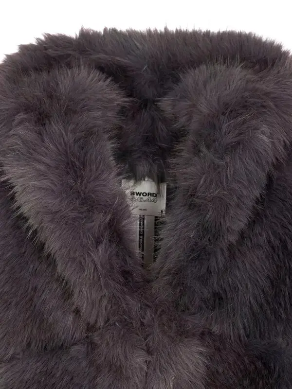 SWORD 6644 Hooded Faux-fur Coat