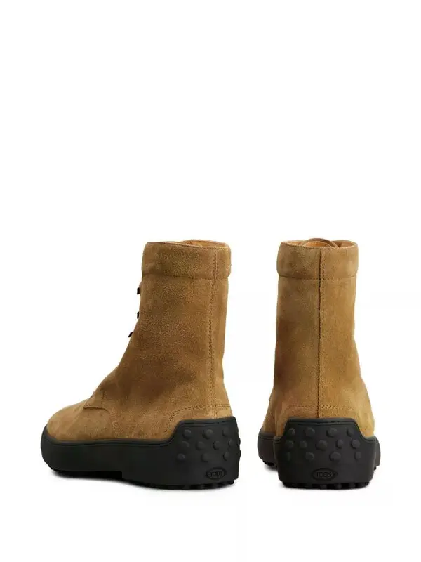 TOD'S Suede Combat Boots - Brown