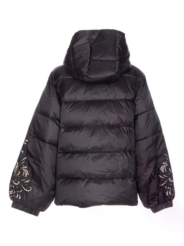 TWINSET Padded Jacket With Embroidered Sleeves