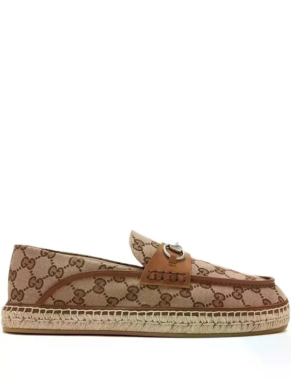 Gucci Monogram Horsebit Espadrilles - Neutrals