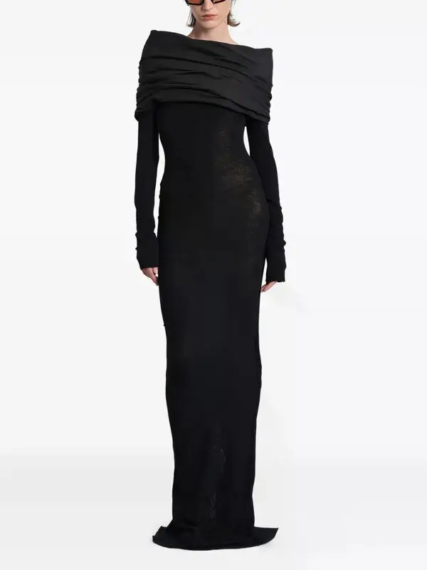 ENTIRE STUDIOS Draped-shoulder Maxi Dress