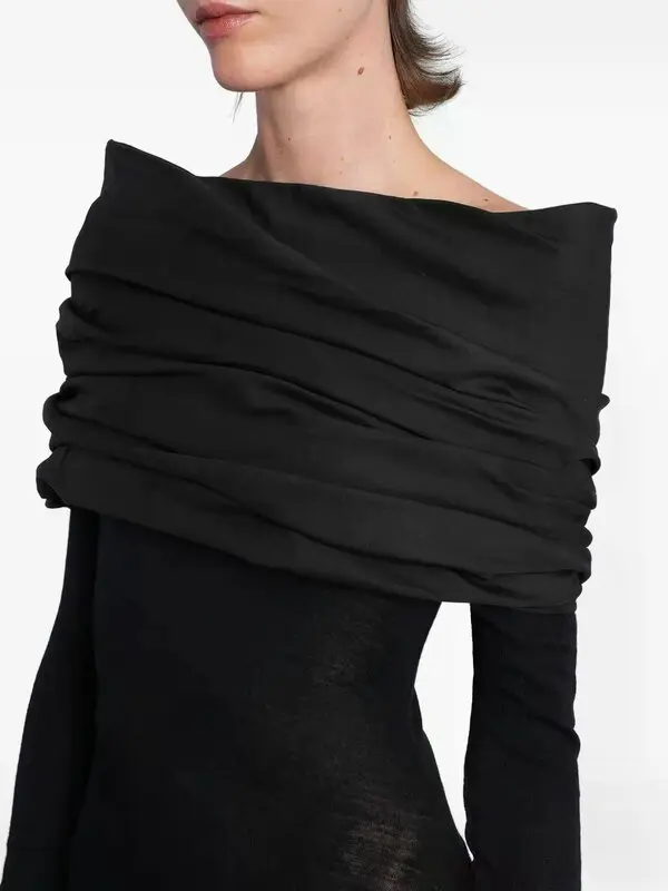 ENTIRE STUDIOS Draped-shoulder Maxi Dress