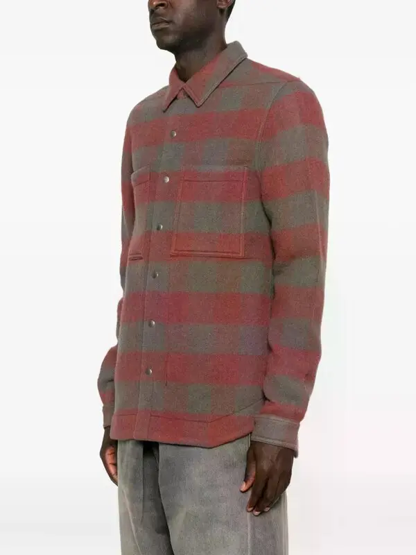 Rick Owens Checked Wool Jacket - Red