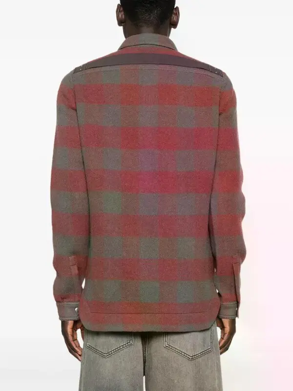 Rick Owens Checked Wool Jacket - Red