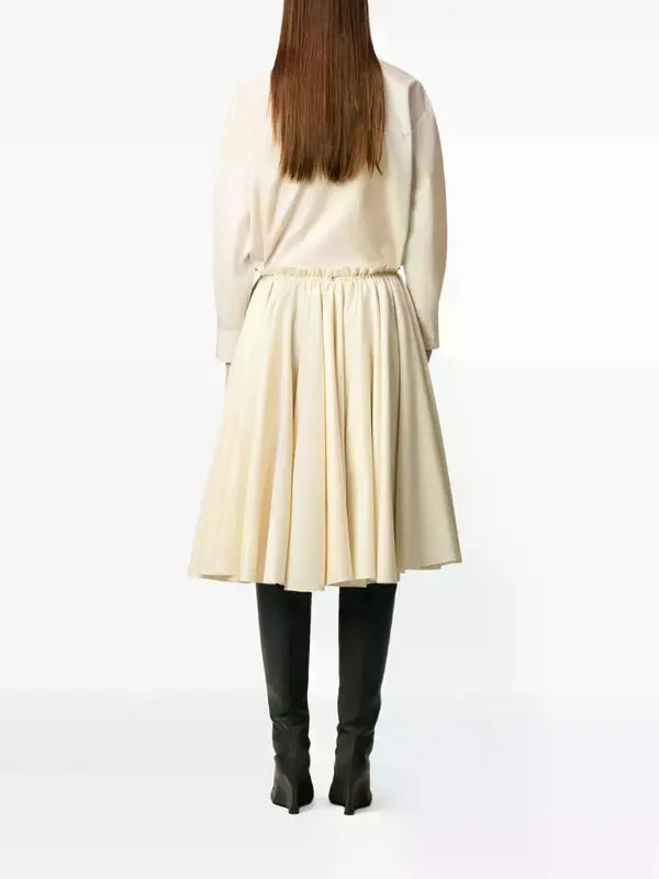 AMI Paris Corolla Wool Midi Skirt - Neutrals