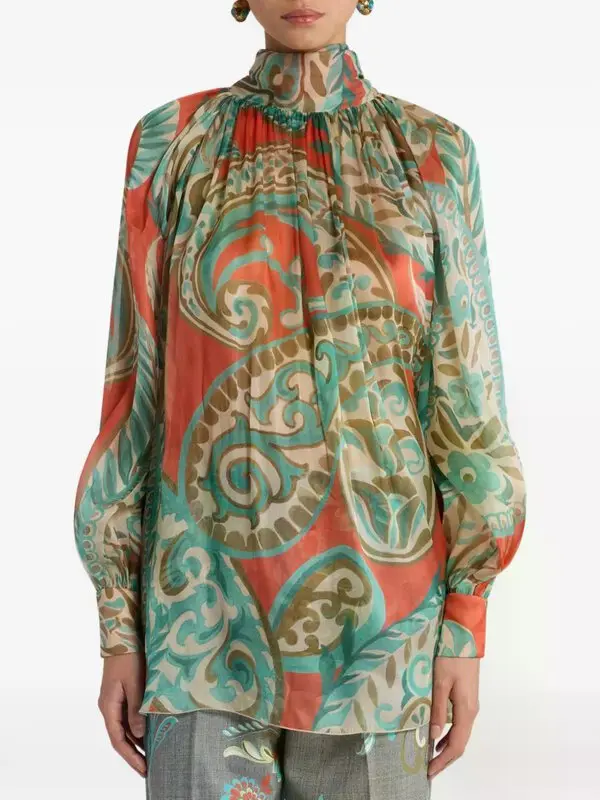 Etro Paisley High-neck Blouse