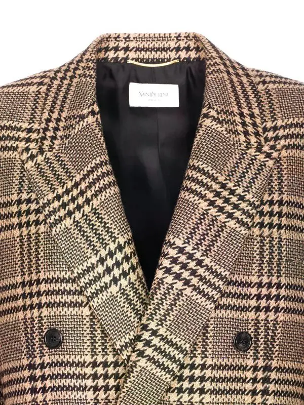 Saint Laurent Double-breasted Checked Blazer