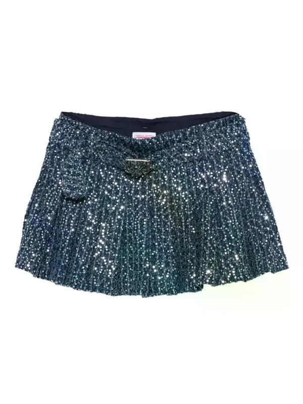 CHARLES JEFFREY Sequin-embellished Pleated Mini Skirt