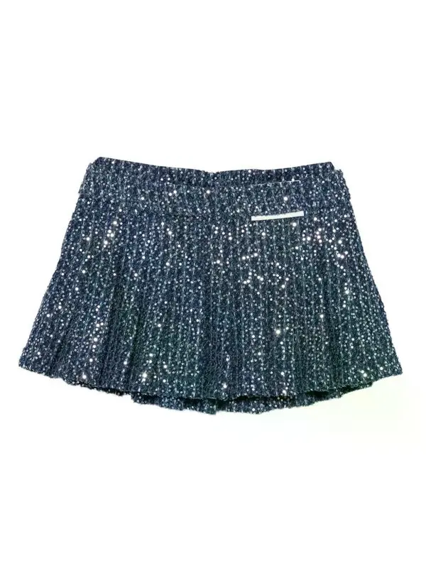CHARLES JEFFREY Sequin-embellished Pleated Mini Skirt