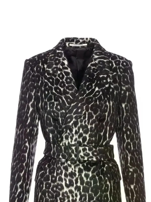 Tagliatore Leopard Print Double-breasted Coat