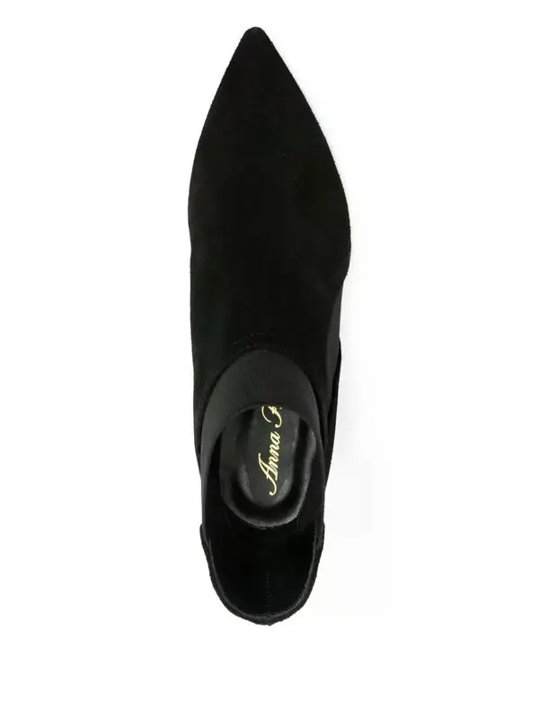 ANNA F. Pointed-toe Elastic Insert Boots