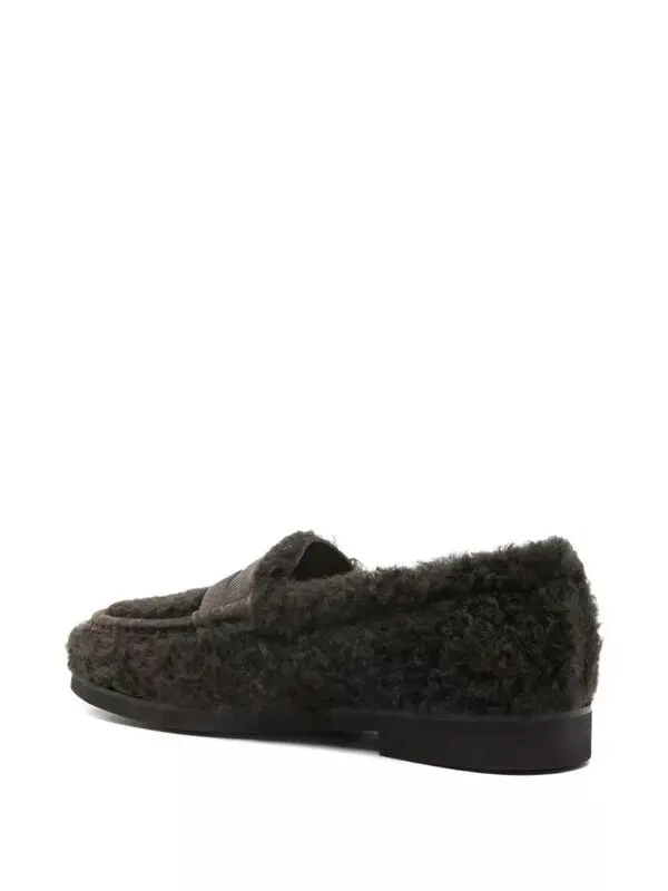 Brunello Cucinelli Shearling Penny Loafers