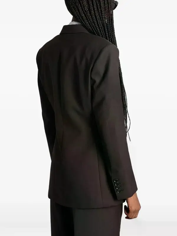 ANINE BING Double-breasted Wool Blazer - Brown