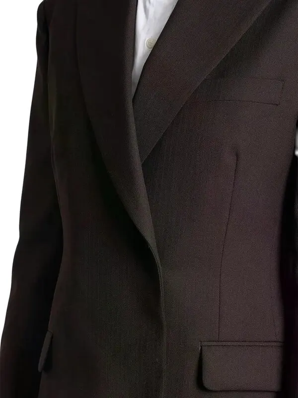 ANINE BING Double-breasted Wool Blazer - Brown