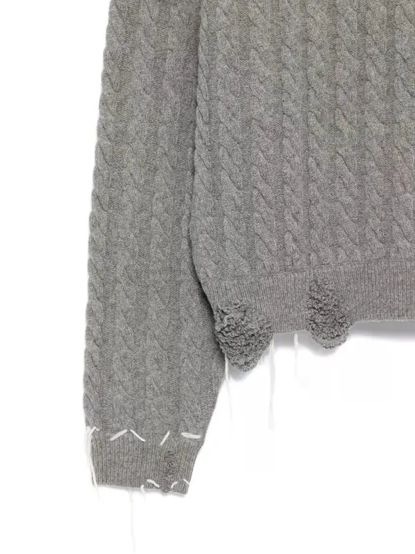CHARLES JEFFREY Cable-knit V-neck Sweater