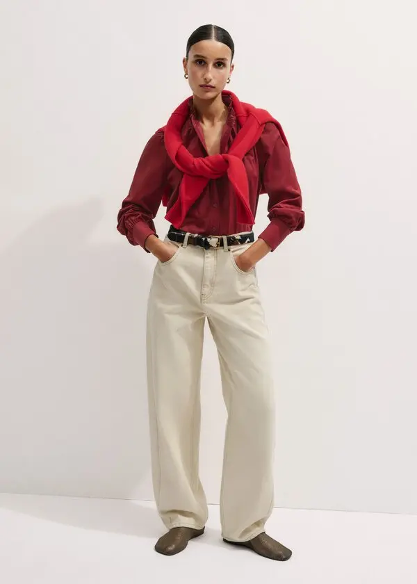 ME+EM Micro Cord Blouse - Intense Red