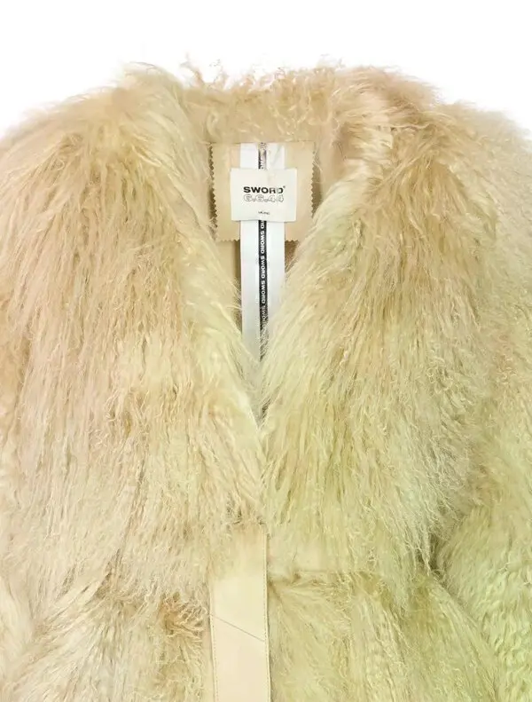 SWORD 6644 Belted Fur Coat