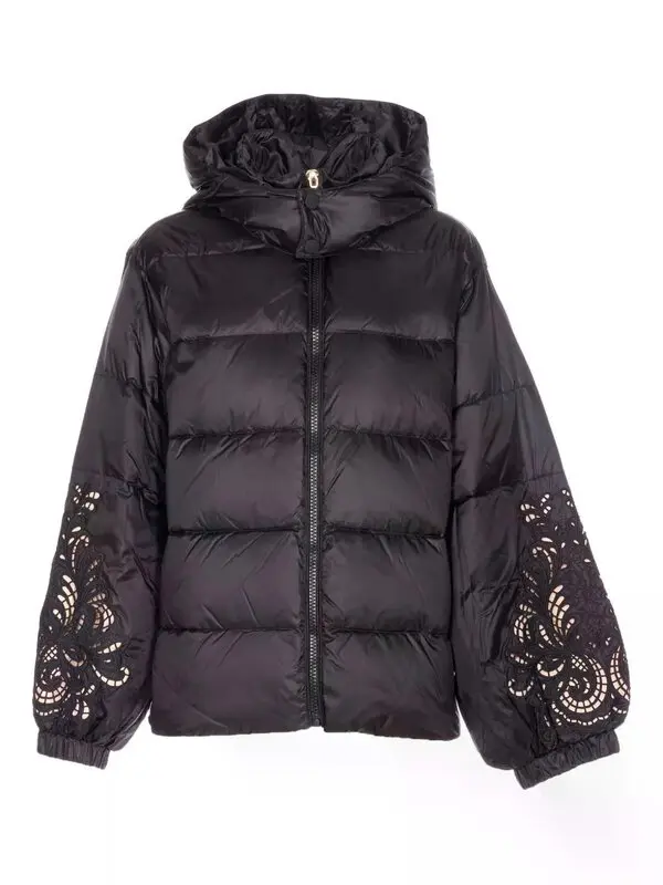 TWINSET Padded Jacket With Embroidered Sleeves
