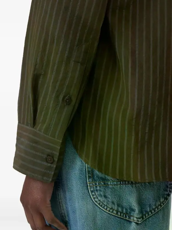 Closed Asymmetric Striped Shirt