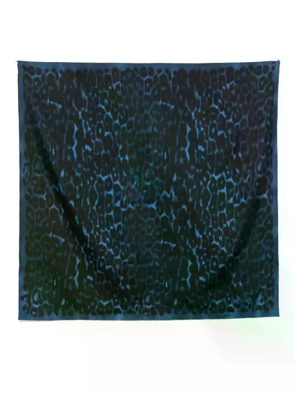 LANVIN Leopard-print Silk Scarf - Blue
