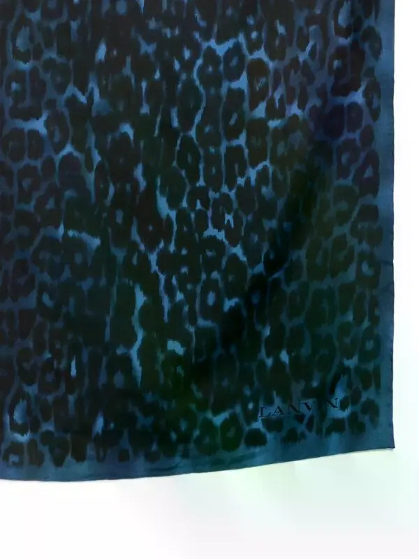 LANVIN Leopard-print Silk Scarf - Blue