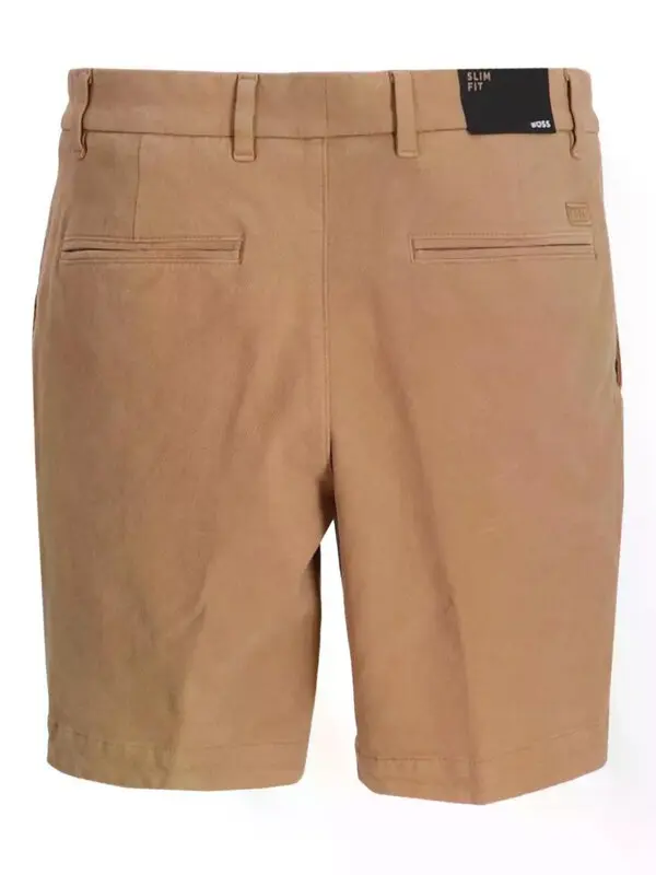 BOSS Flat-front Cotton Shorts
