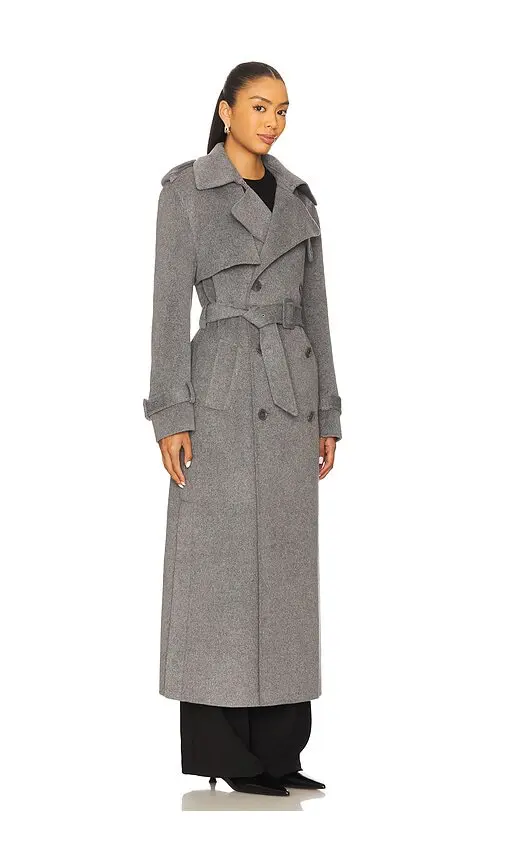 Simkhai Rumi Belted Long Coat - Grey