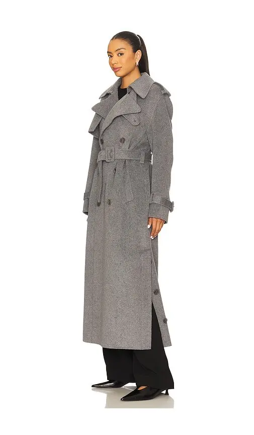 Simkhai Rumi Belted Long Coat - Grey