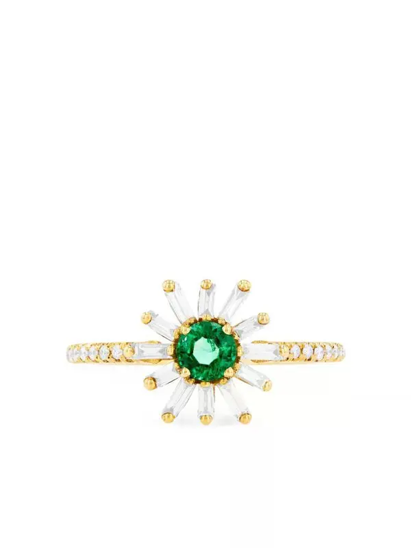 SUZANNE KALAN 18k Yellow Emerald And Diamond Ring - Gold