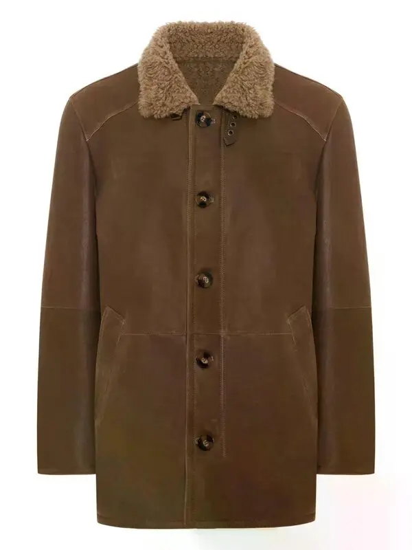 BIGARDINI Shearling-collar Leather Jacket