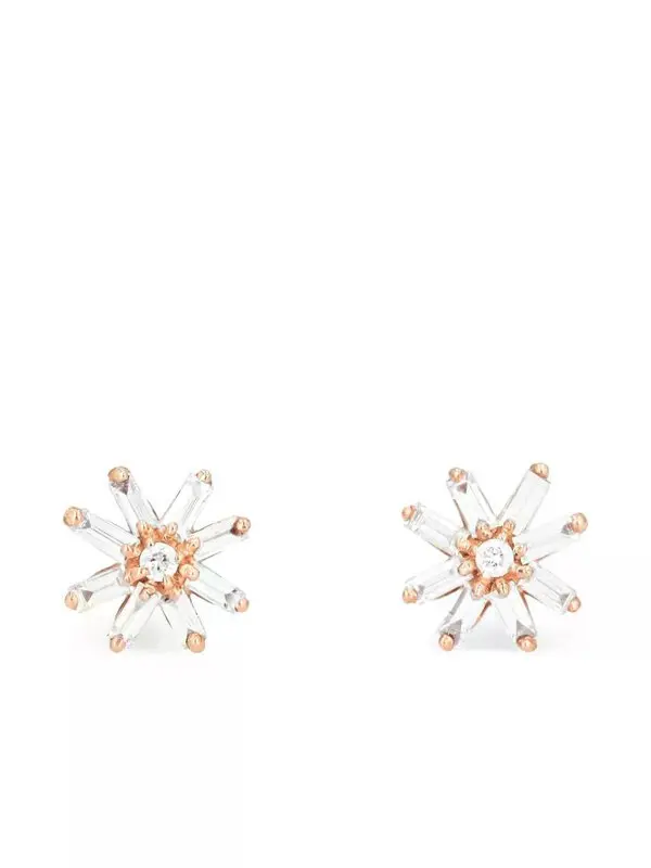 SUZANNE KALAN 18k Rose Starburst Diamond Stud Earrings - Gold