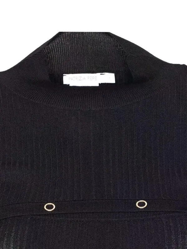 Patrizia Pepe Ribbed Button-detail Top