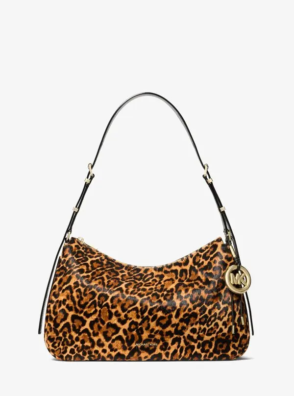 Michael Kors Nolita Medium Leopard Print Shoulder Bag - Yellow