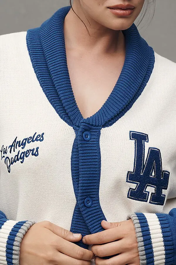 The Wild Collective X Anthro La Mlb Cotton Cardigan Sweater - Blue