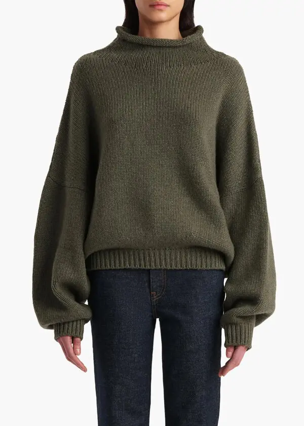 Khaite Cashmere Jersey Pullover - Pine