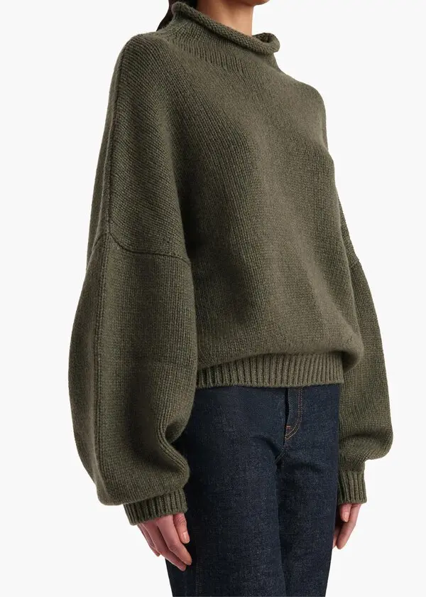 Khaite Cashmere Jersey Pullover - Pine