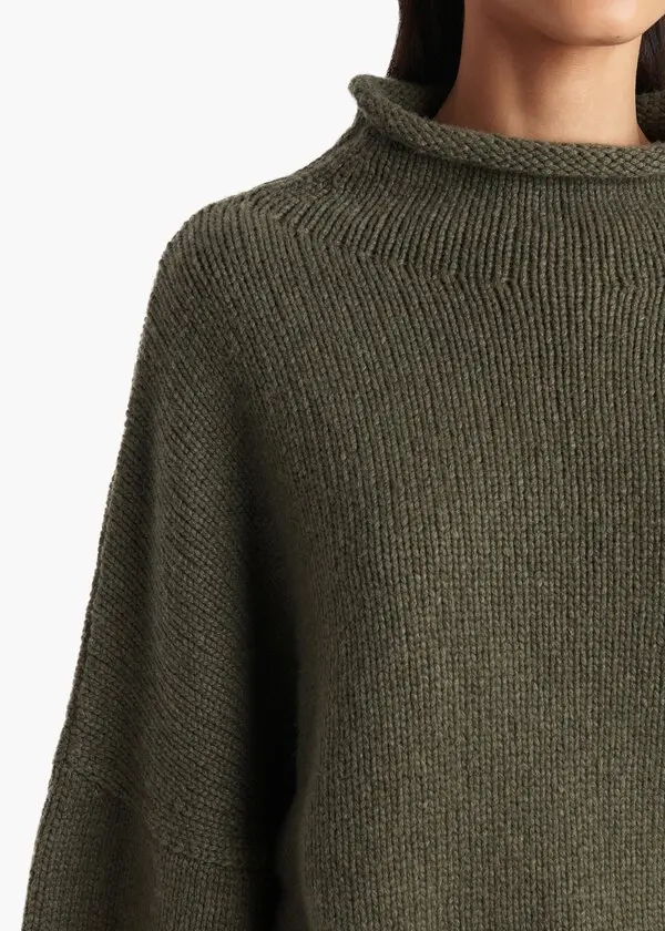 Khaite Cashmere Jersey Pullover - Pine