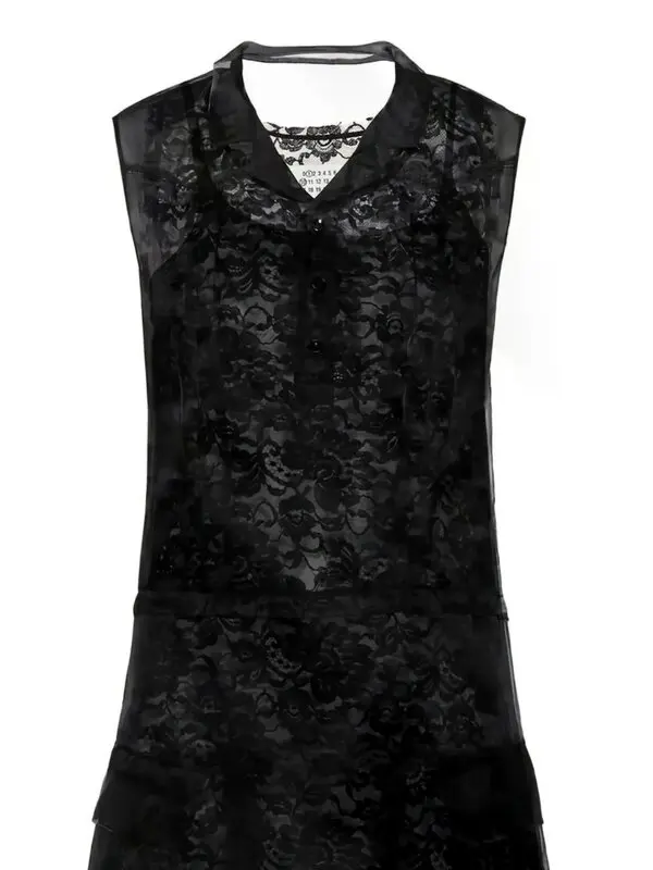 Maison Margiela Lace-trimmed Pocket Mini Dress - Black
