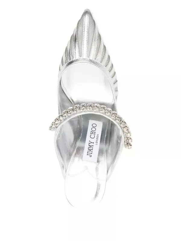 JIMMY CHOO 100mm Bing Crystal-embellished Mules - Silver