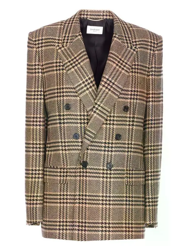 Saint Laurent Double-breasted Check Blazer