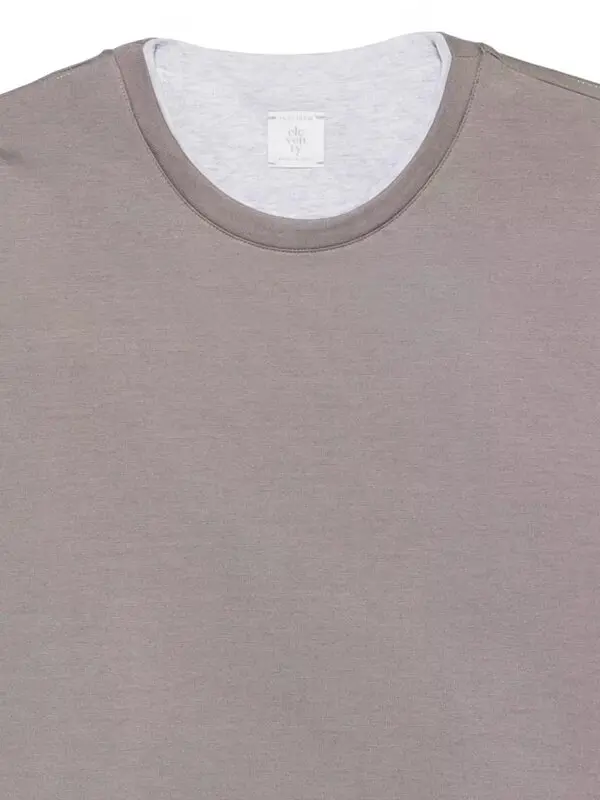 Eleventy Layered Cotton T-shirt - Grey