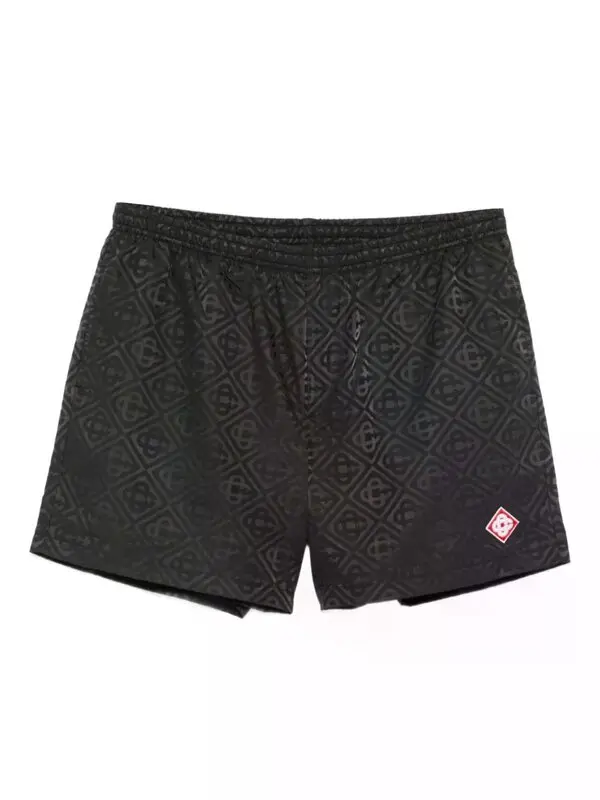 Casablanca Monogram-pattern Swim Shorts - Black