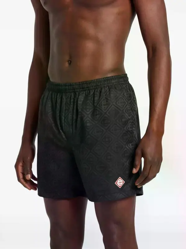 Casablanca Monogram-pattern Swim Shorts - Black