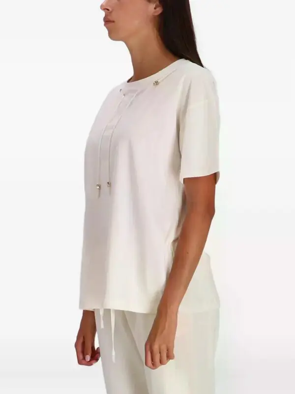 Liu Jo Cotton T-shirt With Drawstring Detail