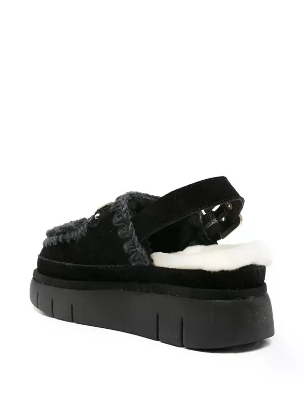 Mou Bounce Slingback Platform Mules - Black